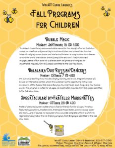 WCL 2019 fall quarterly flyer | Walnut Creek Library Foundation